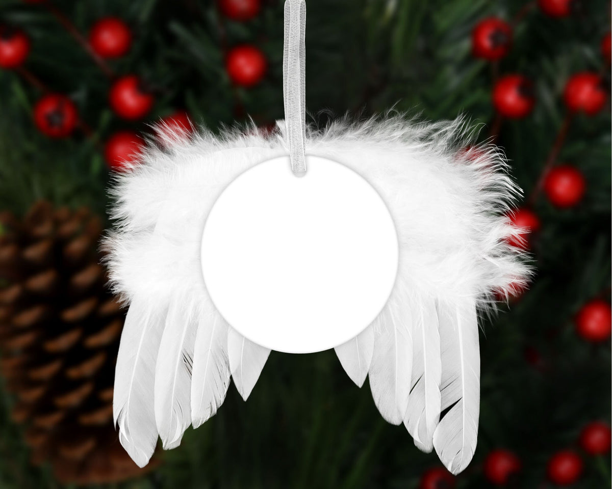 White Feather Angel Wings Sublimation Blanks Angel Wings Christmas Orn ...