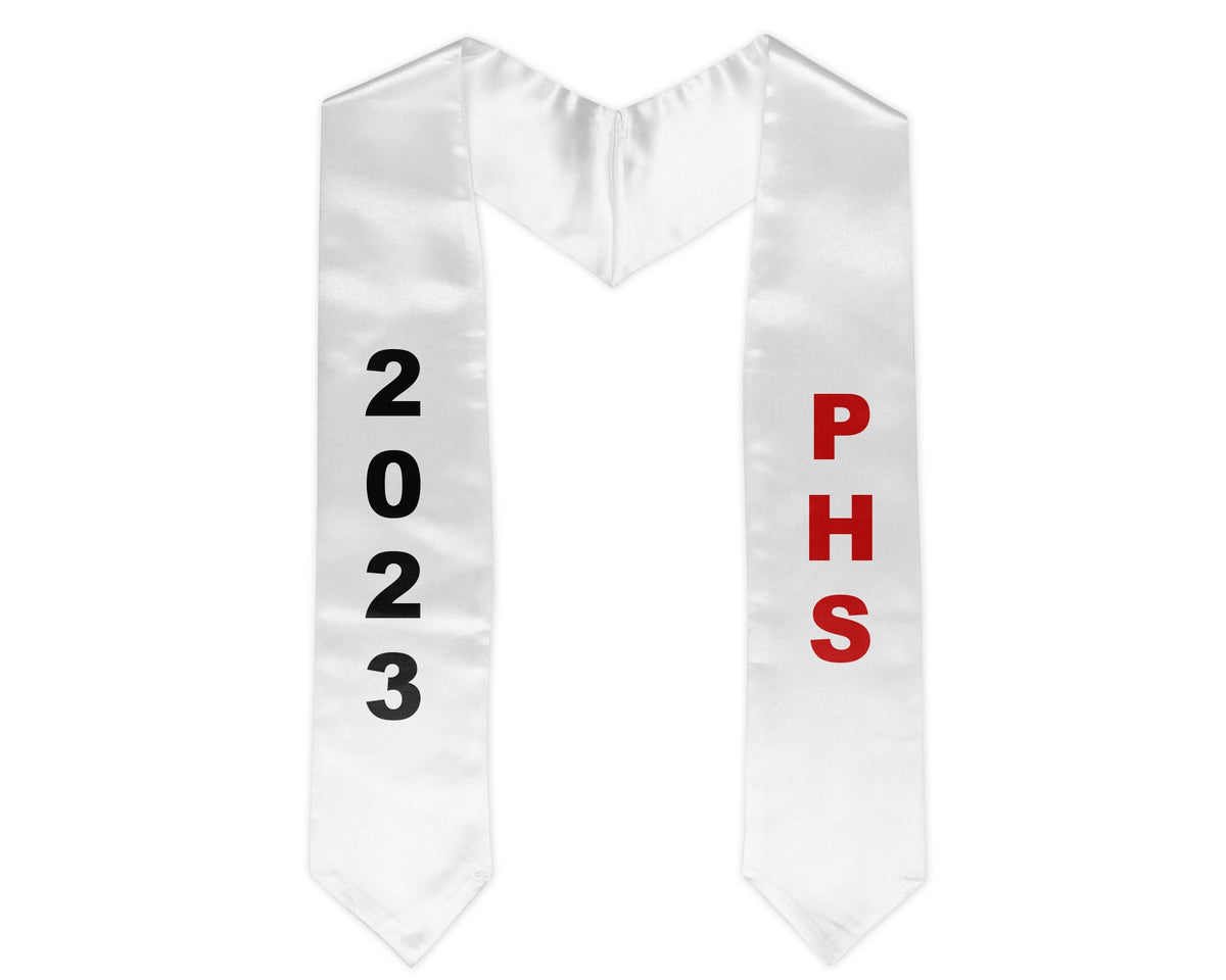 White Satin Graduation Stole Sublimation Blank, Custom Sash Class of 2 ...
